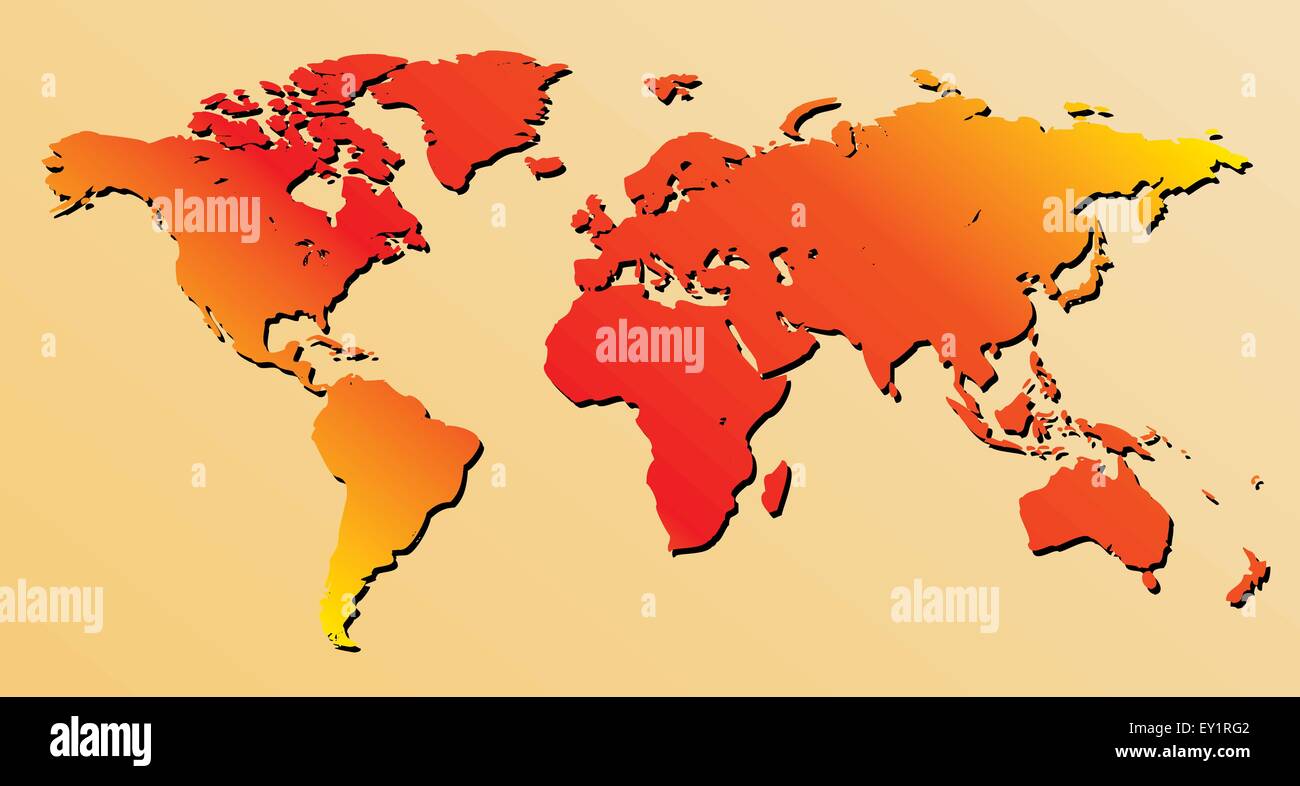 Very detailed vector world map Stock Vector Image & Art - Alamy