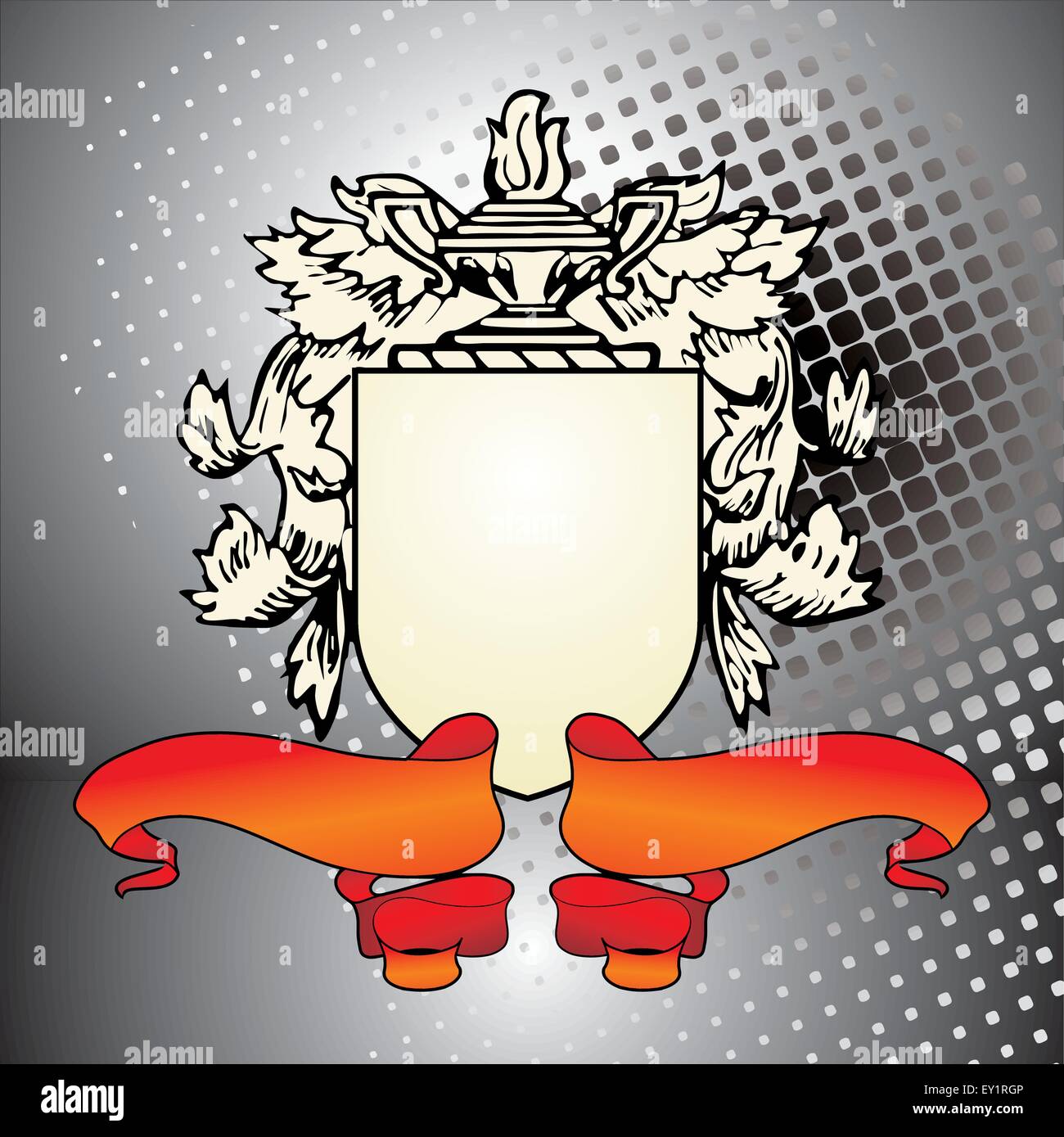 vector crest element with red ribbon Stock Vector Image & Art - Alamy