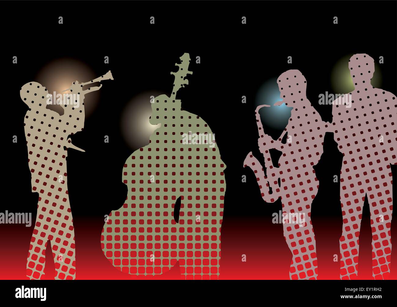 four jazz musicians - vector illustration Stock Vector Image & Art - Alamy