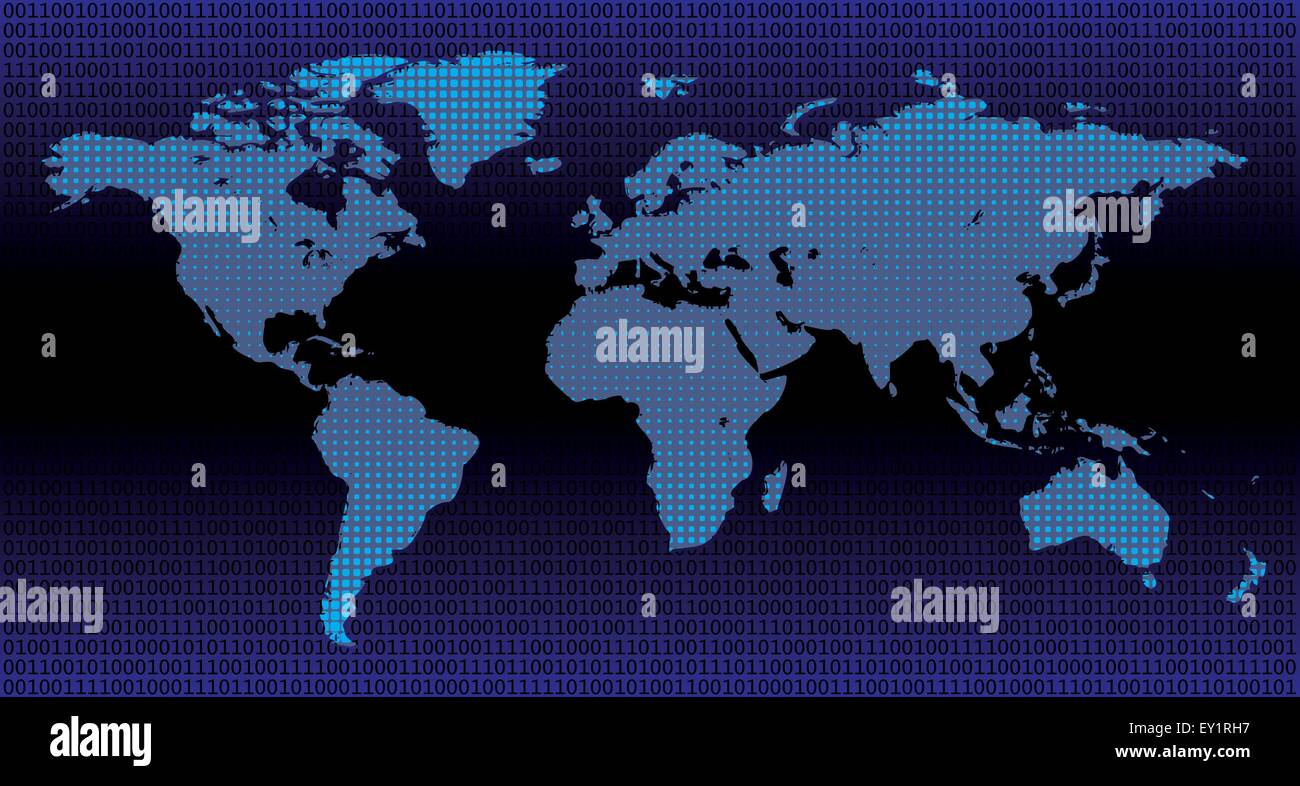 detailed binary world - vector illustration Stock Vector Image & Art ...