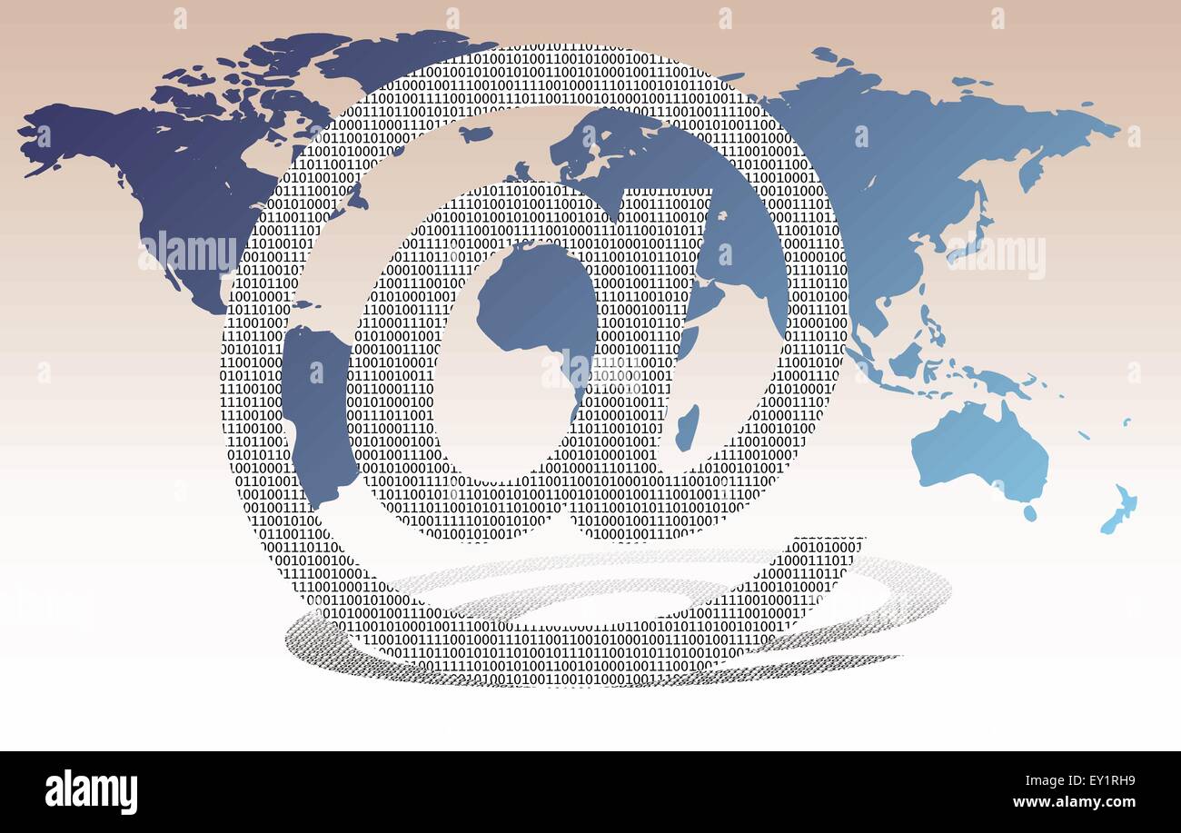 Abstract blue world map binary Stock Vector Images - Alamy