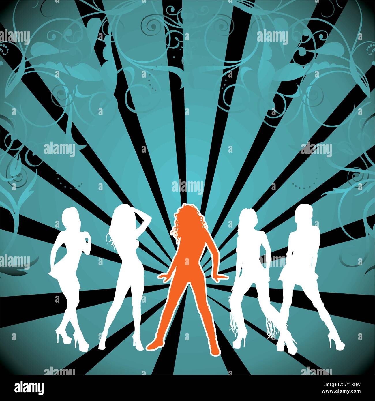 Crowd of girls Stock Vector Images - Alamy