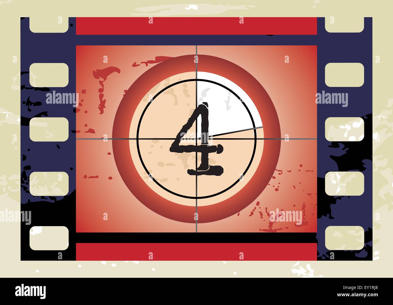 Scratched Film Countdown at No 4 Stock Vector Image & Art - Alamy