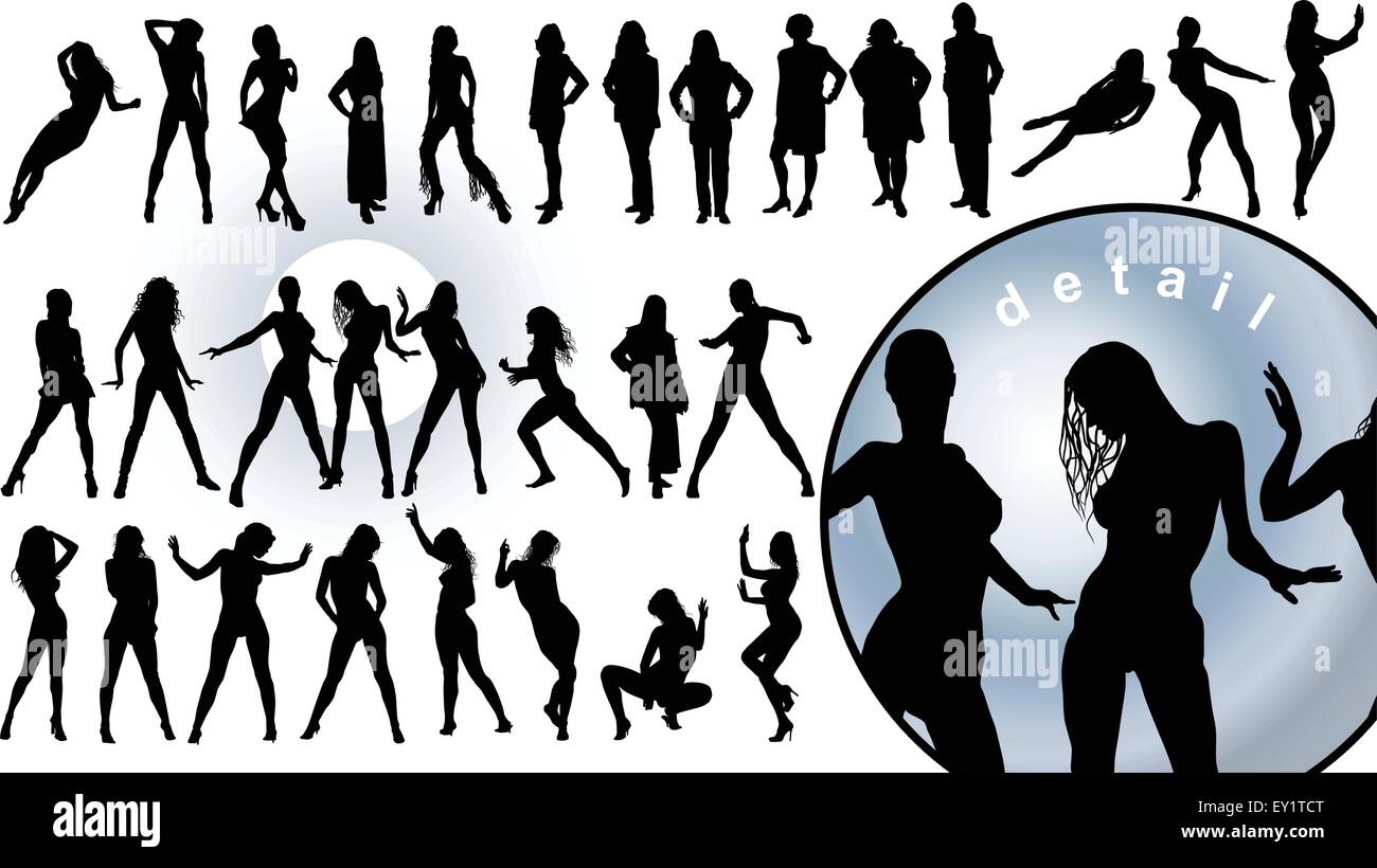 detailed human silhouettes (vector illustration Stock Vector Image ...