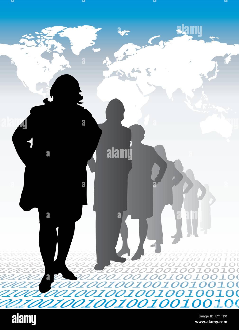 Business team - vector women silhouettes Stock Vector Image & Art - Alamy