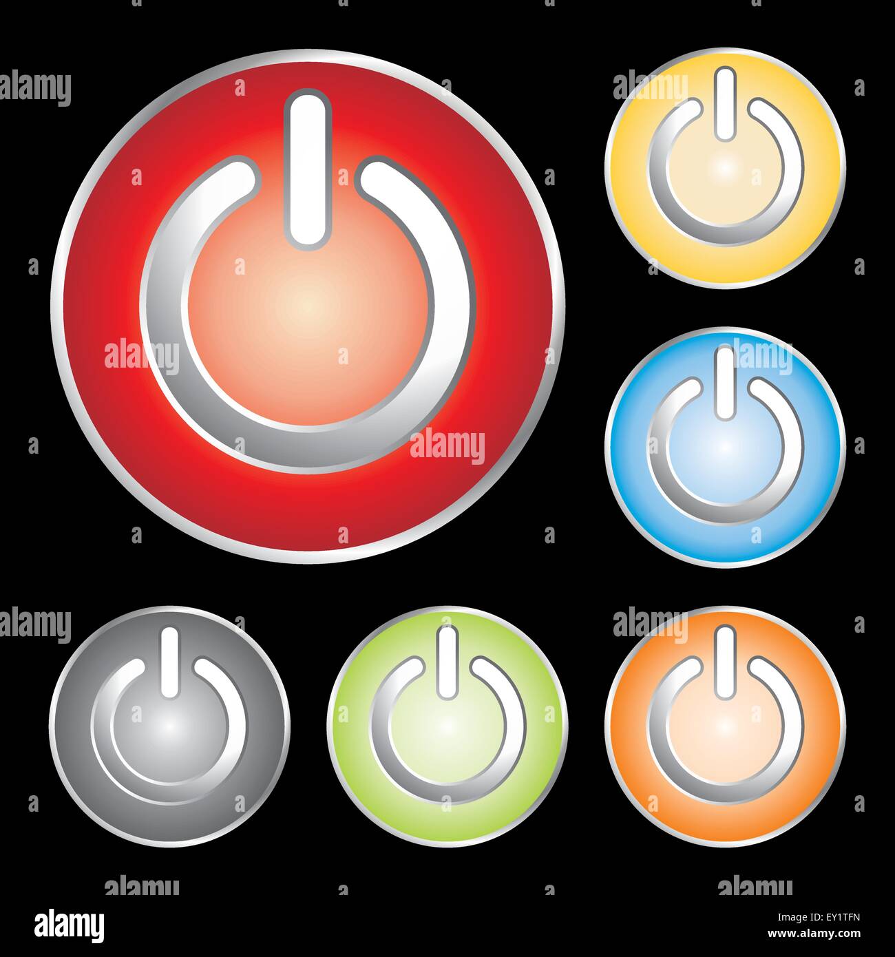 power button icon set - vector illustration Stock Vector Image & Art ...