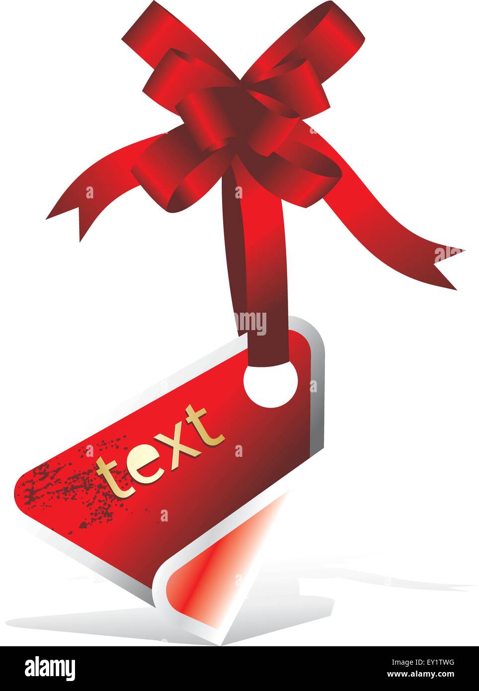 red tag or sticker with ribbon Stock Vector Image & Art - Alamy