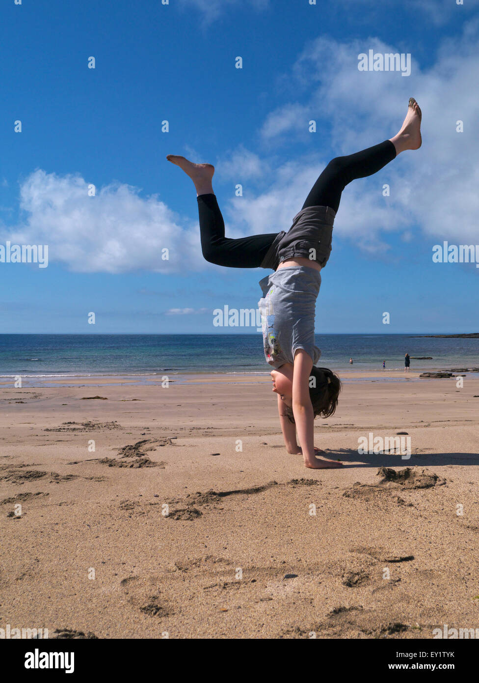 Girl doing handstand hi-res stock photography and images - Alamy