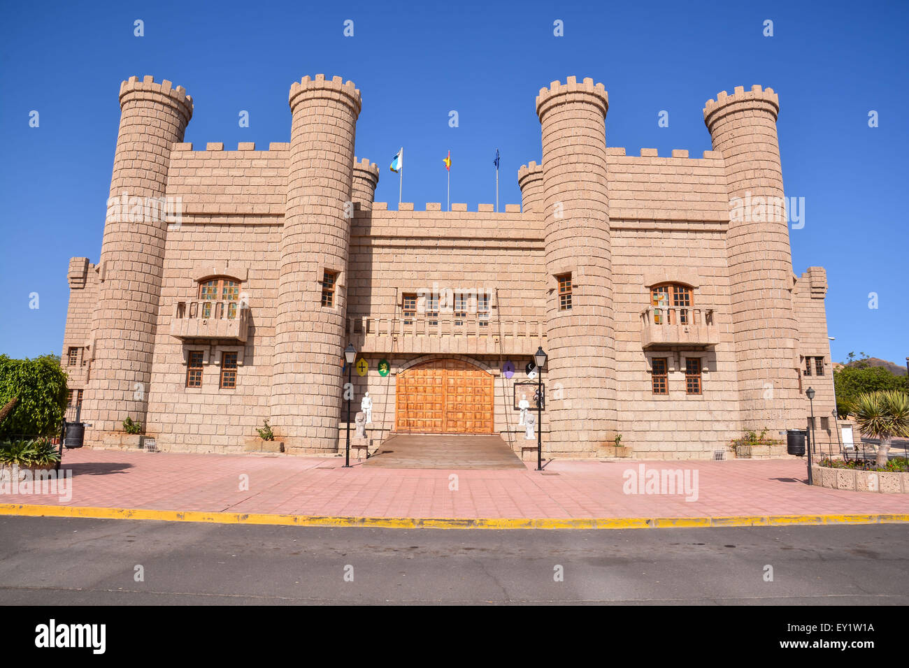 Medieval Brown Castle Stock Photo - Alamy