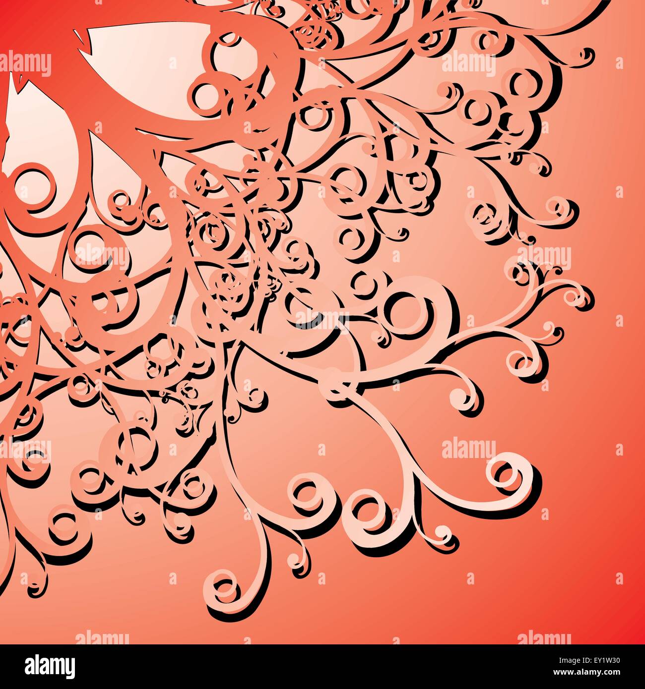 red curly background - vector illustration Stock Vector Image & Art - Alamy