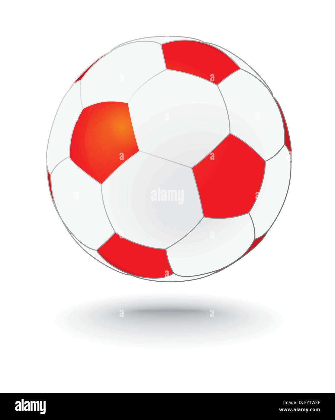 simply red and white soccerball - vector illustration Stock Vector ...