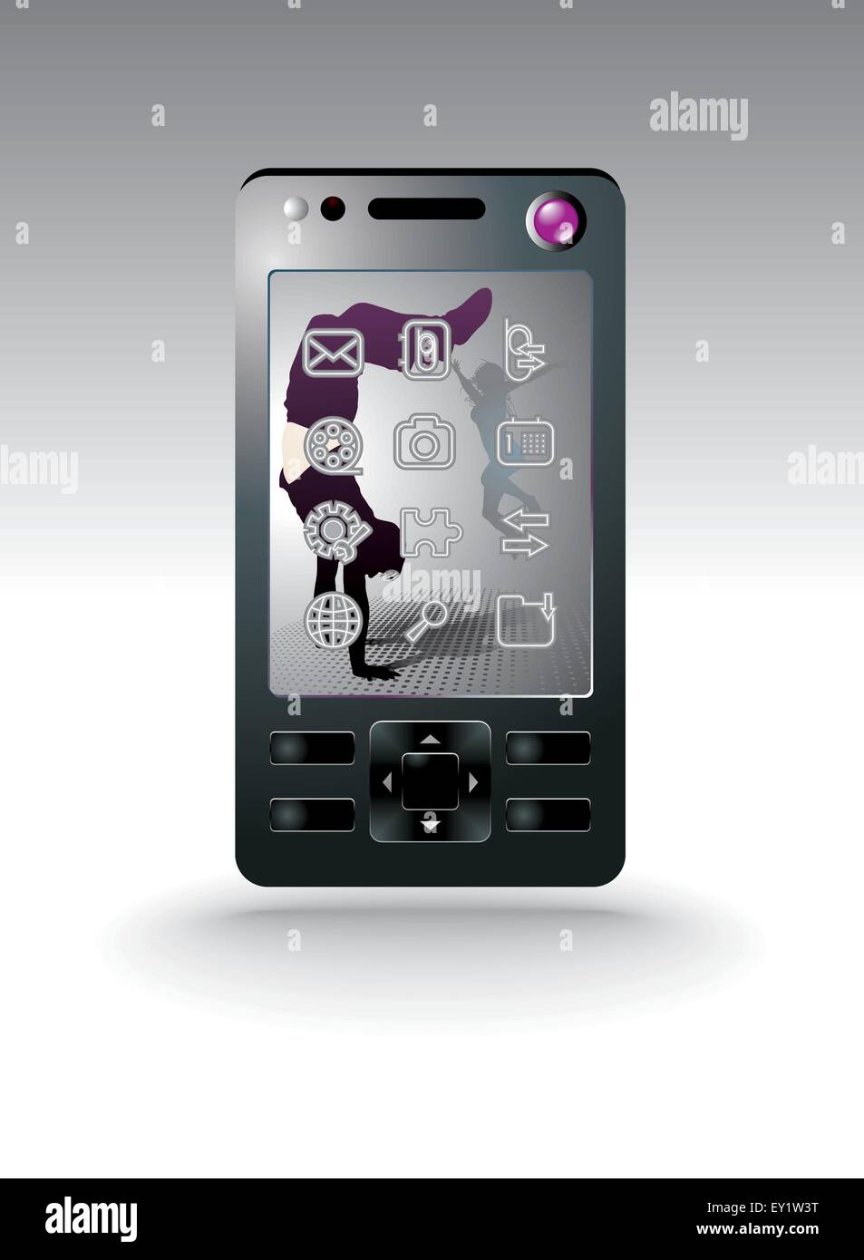 modern cellphone with background - vector illustration Stock Vector ...