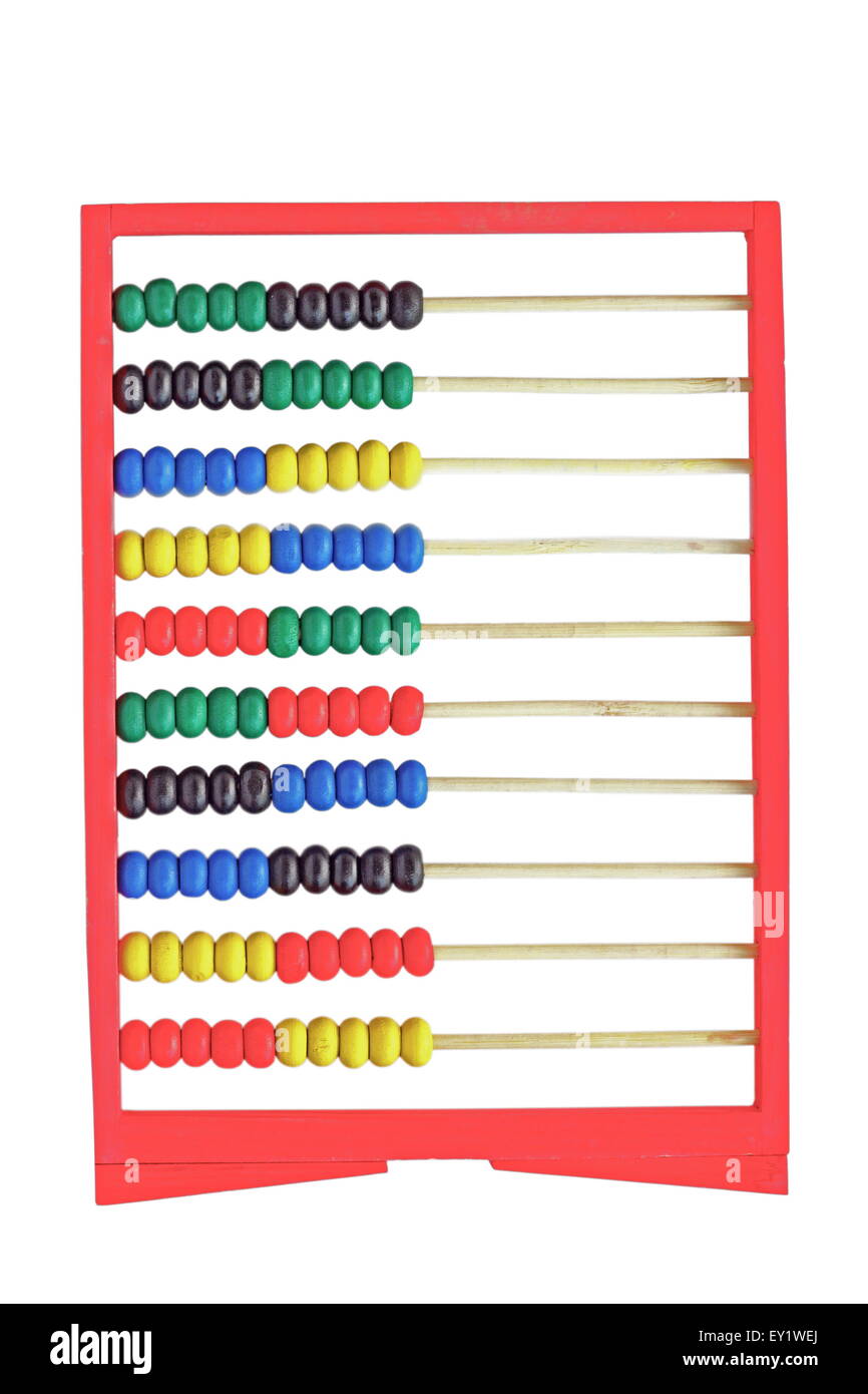 colorful wooden abacus isolated over white background Stock Photo - Alamy