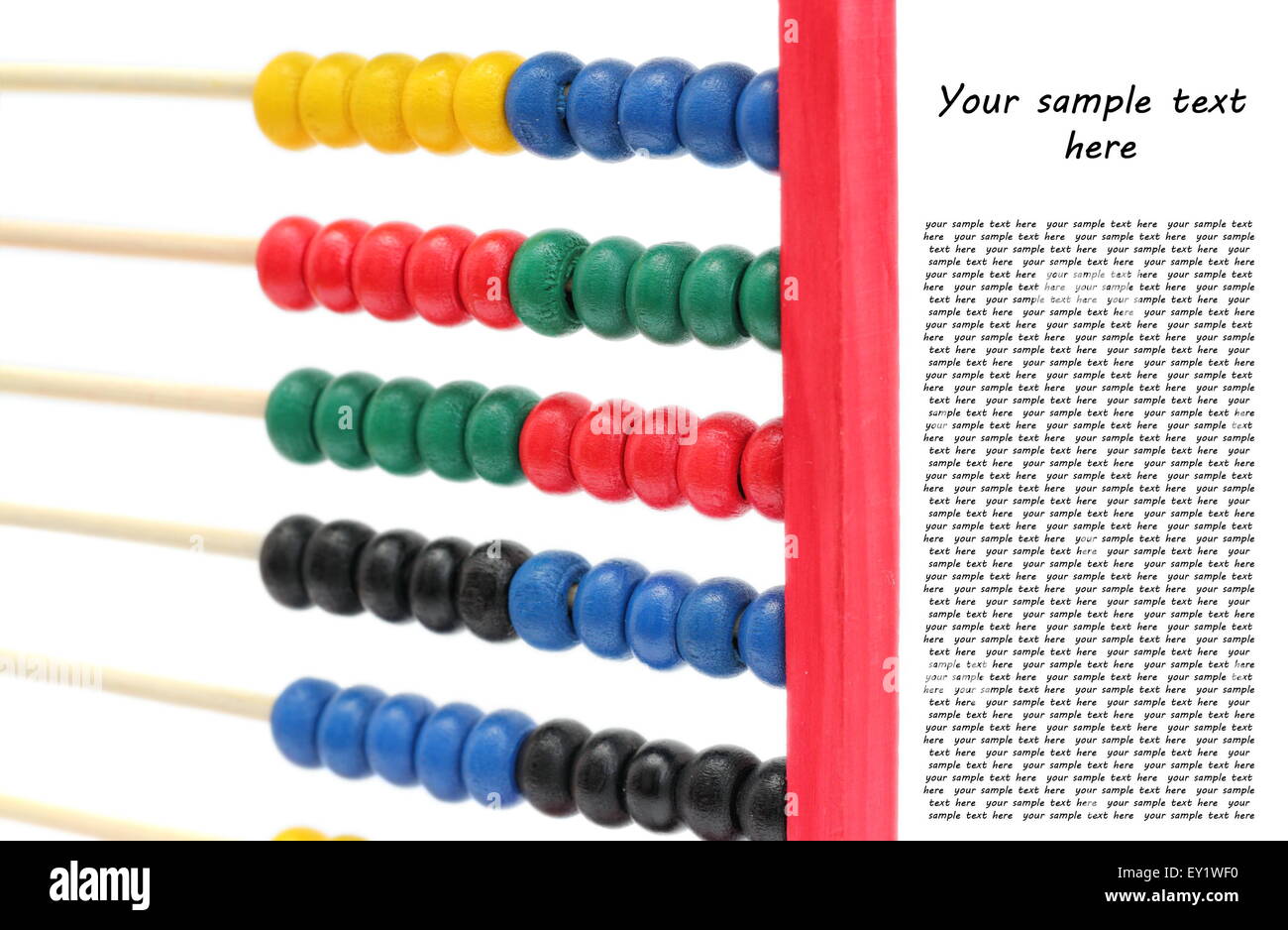 closeup studio shot of a wooden abacus isolated over white background ...