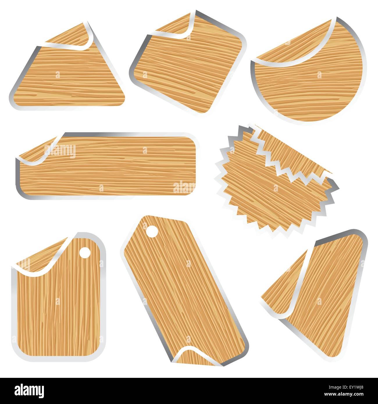 blank wooden sticker collection - vector illustration Stock Vector ...