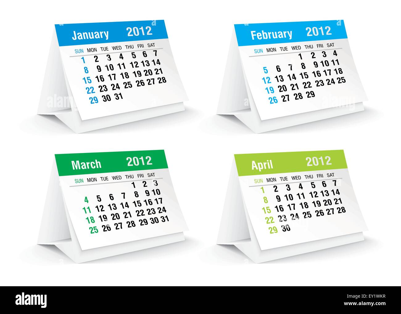 Calendar 2012 june august Stock Vector Images - Alamy