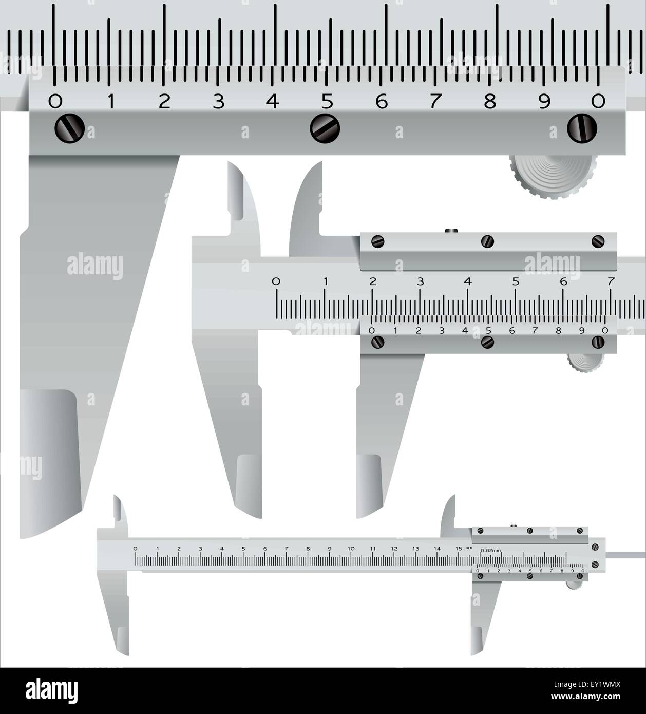calliper square, realistic measuring object - vector illustration Stock ...