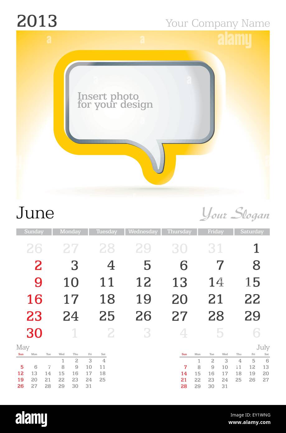 June 2013 A3 calendar - vector illustration Stock Vector Image & Art ...