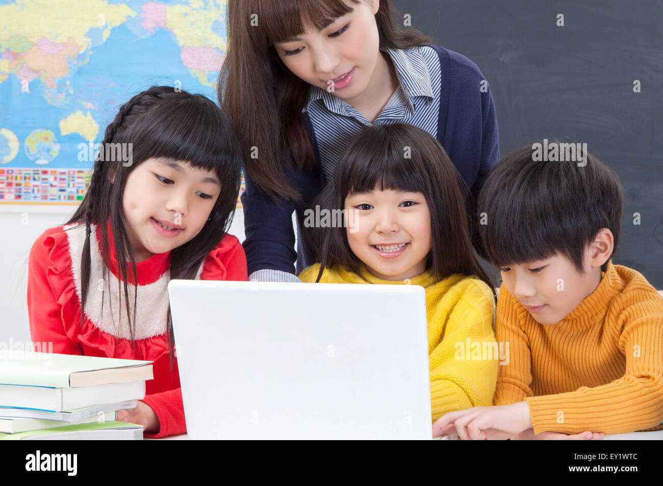 Teacher student looking map hi-res stock photography and images - Alamy