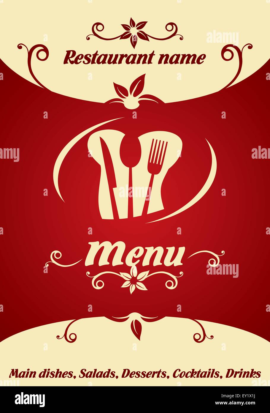 Restaurant menu design - vector illustration Stock Vector Image & Art ...