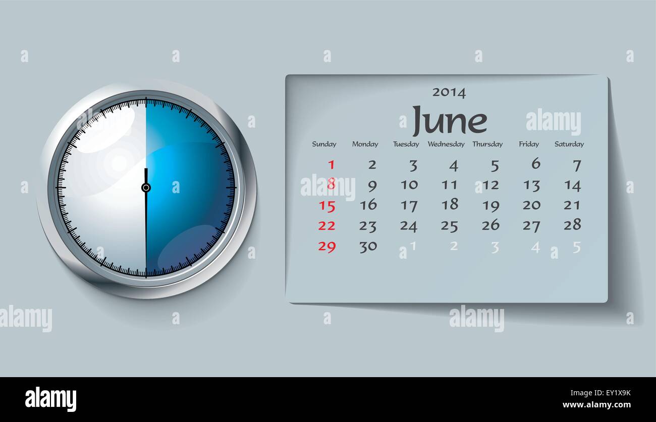 june 2014 - calendar - vector illustration Stock Vector Image & Art - Alamy