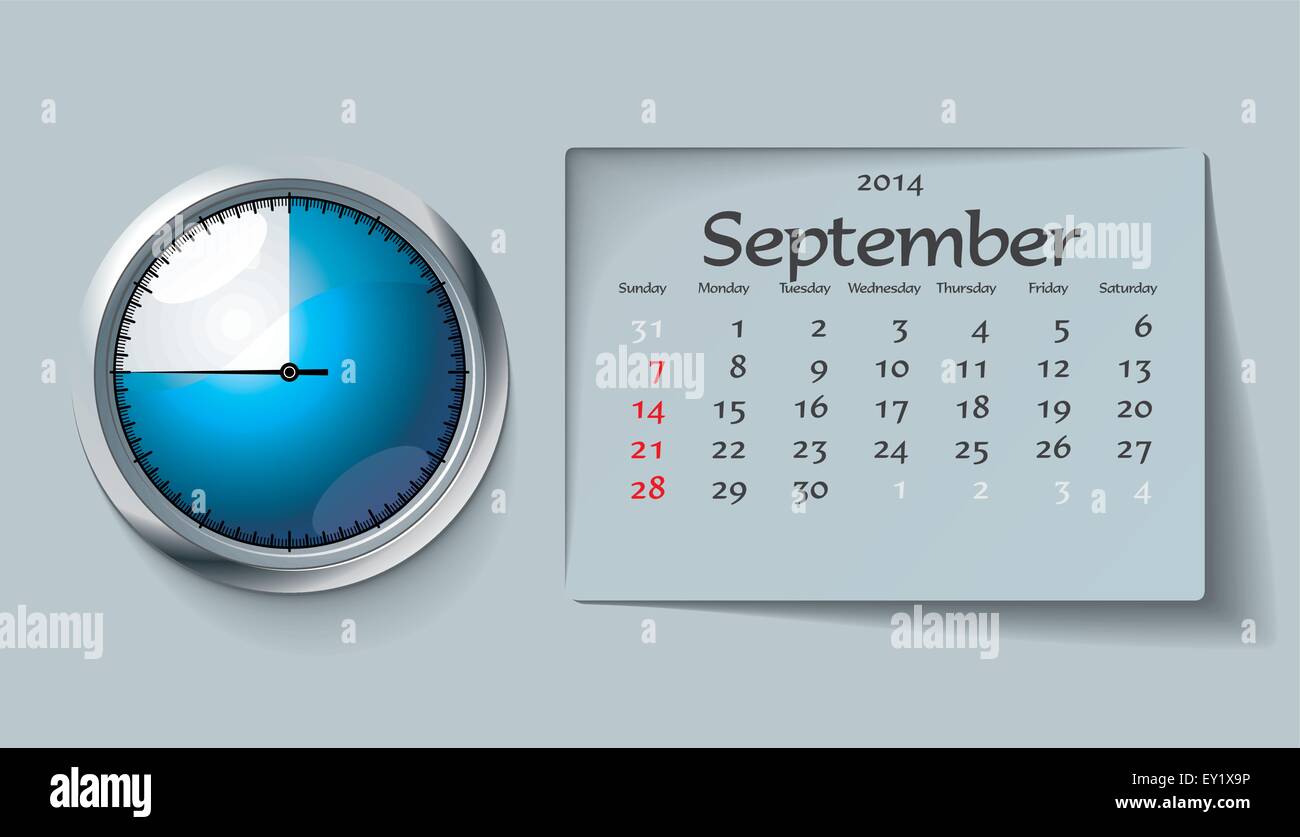 september 2014 - calendar - vector illustration Stock Vector Image ...