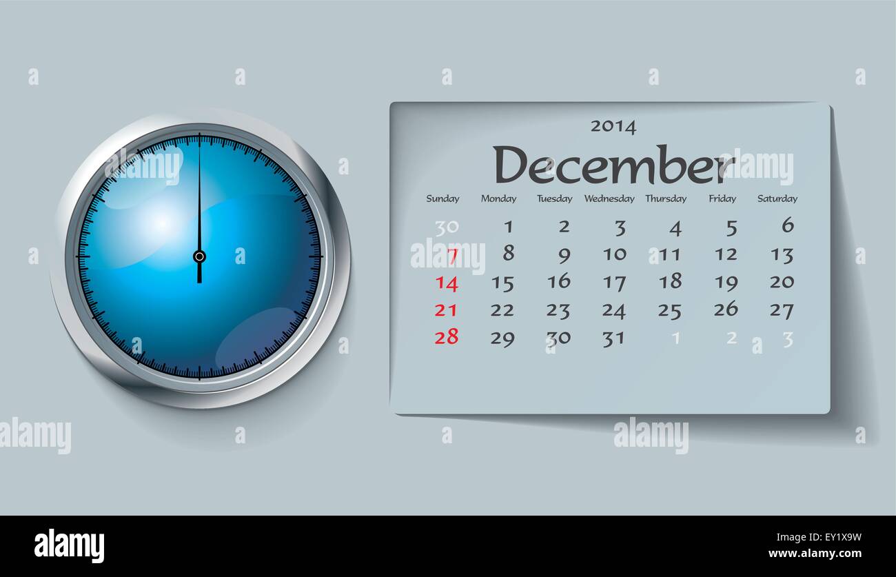 december 2014 - calendar - vector illustration Stock Vector Image & Art ...