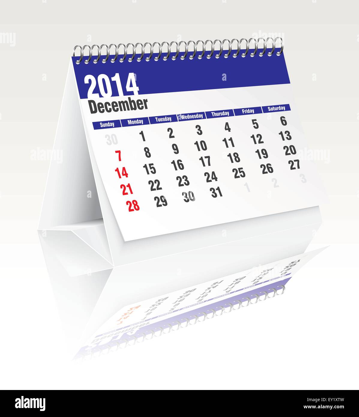 2014 desk calendar - vector illustration Stock Vector Image & Art - Alamy
