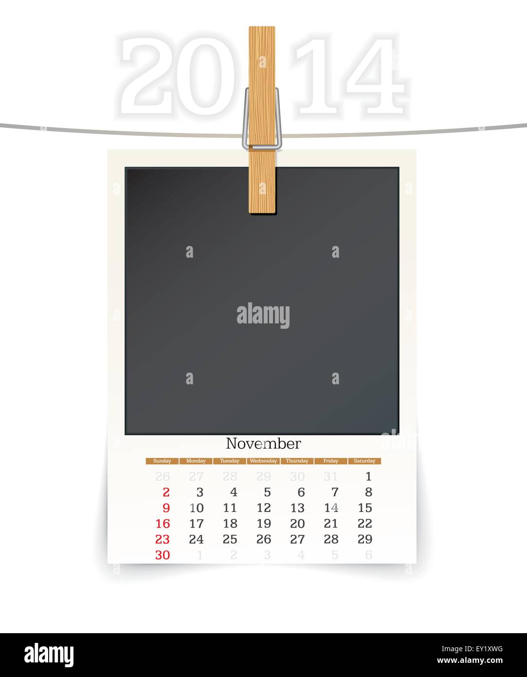2014 photo frame calendar - vector illustration Stock Vector Image ...