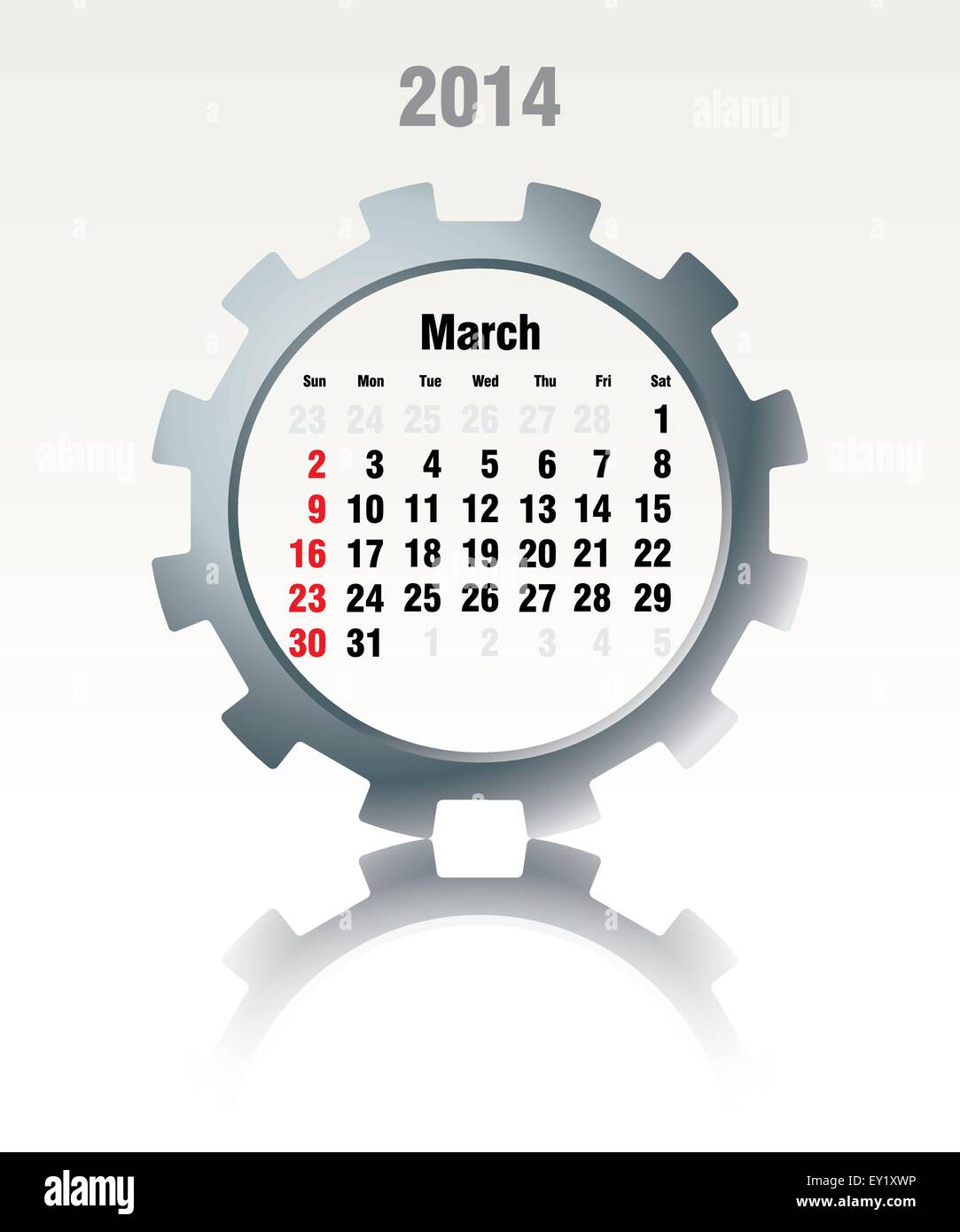 March 2014 - calendar - vector illustration Stock Vector Image & Art ...