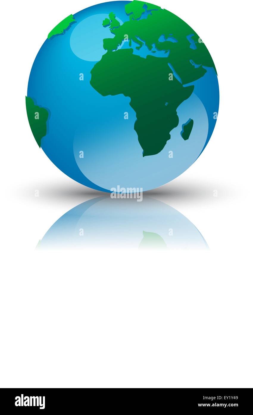 earth with reflection - vector illustration Stock Vector Image & Art ...