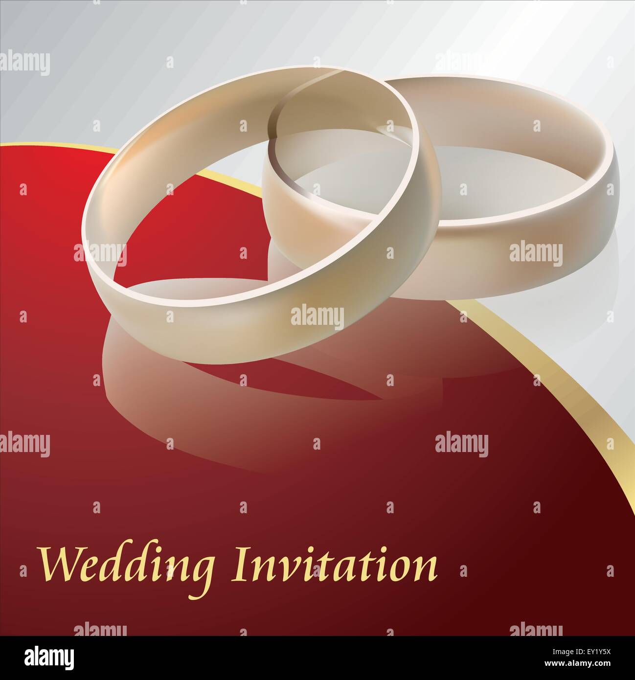 wedding invitation with rings - vector illustration Stock Vector Image ...