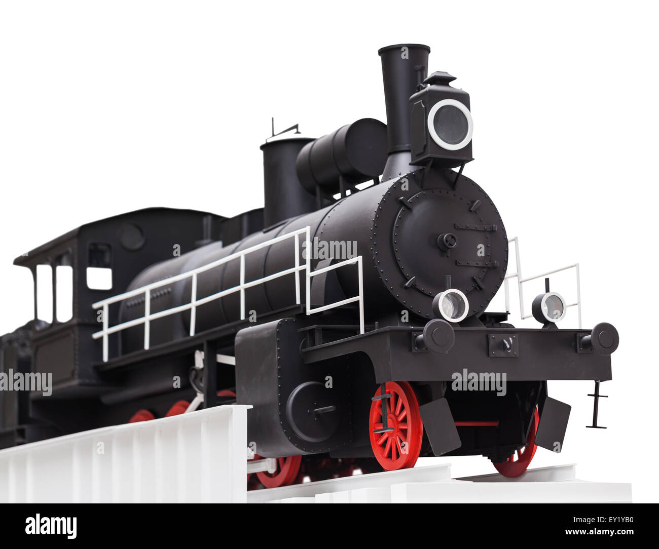 black vintage toy train on the tracks Stock Photo - Alamy