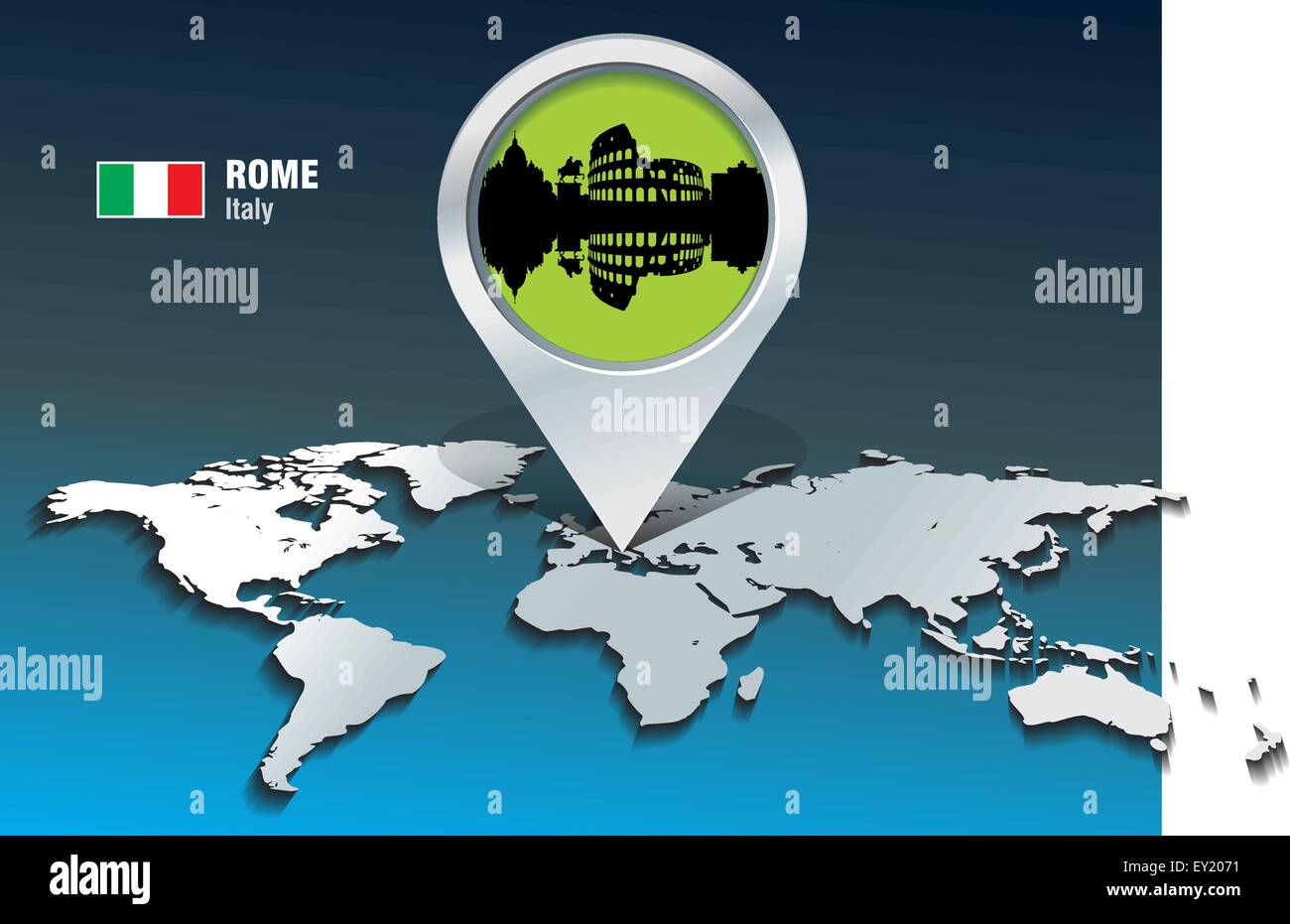 Map city rome map pin hi-res stock photography and images - Alamy