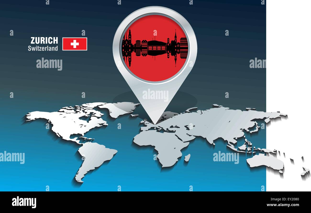 Map icon switzerland blue Stock Vector Images - Alamy