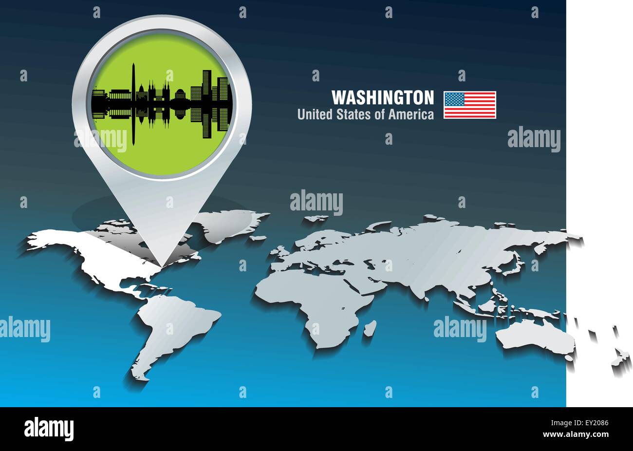 Map pin with Washington skyline - vector illustration Stock Vector ...