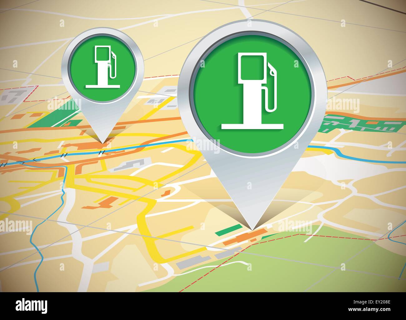 map with pins - vector illustration Stock Vector Image & Art - Alamy