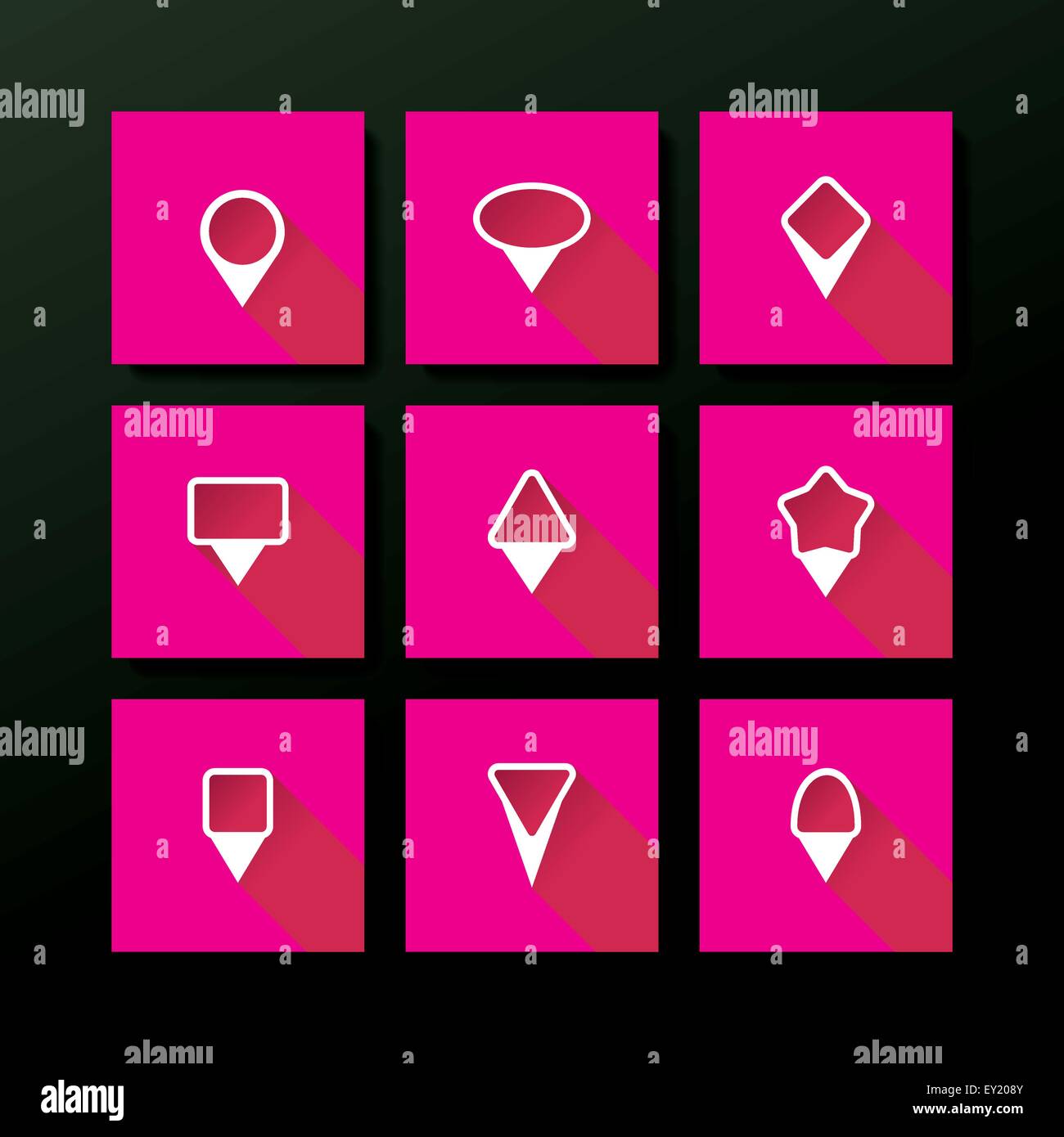 Vector flat icon set - map pin collection Stock Vector Image & Art - Alamy