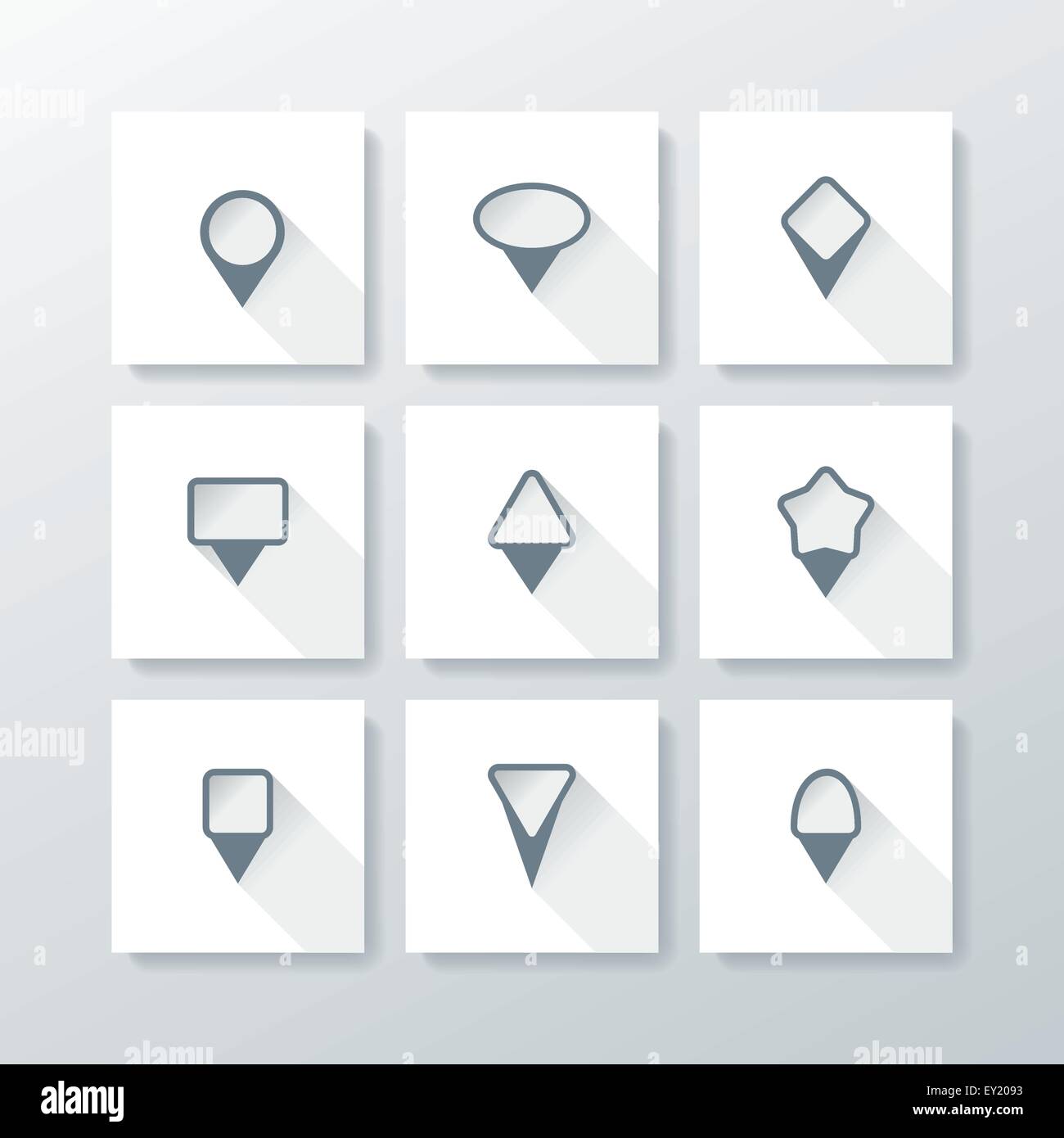 Vector flat icon set - map pin collection Stock Vector Image & Art - Alamy