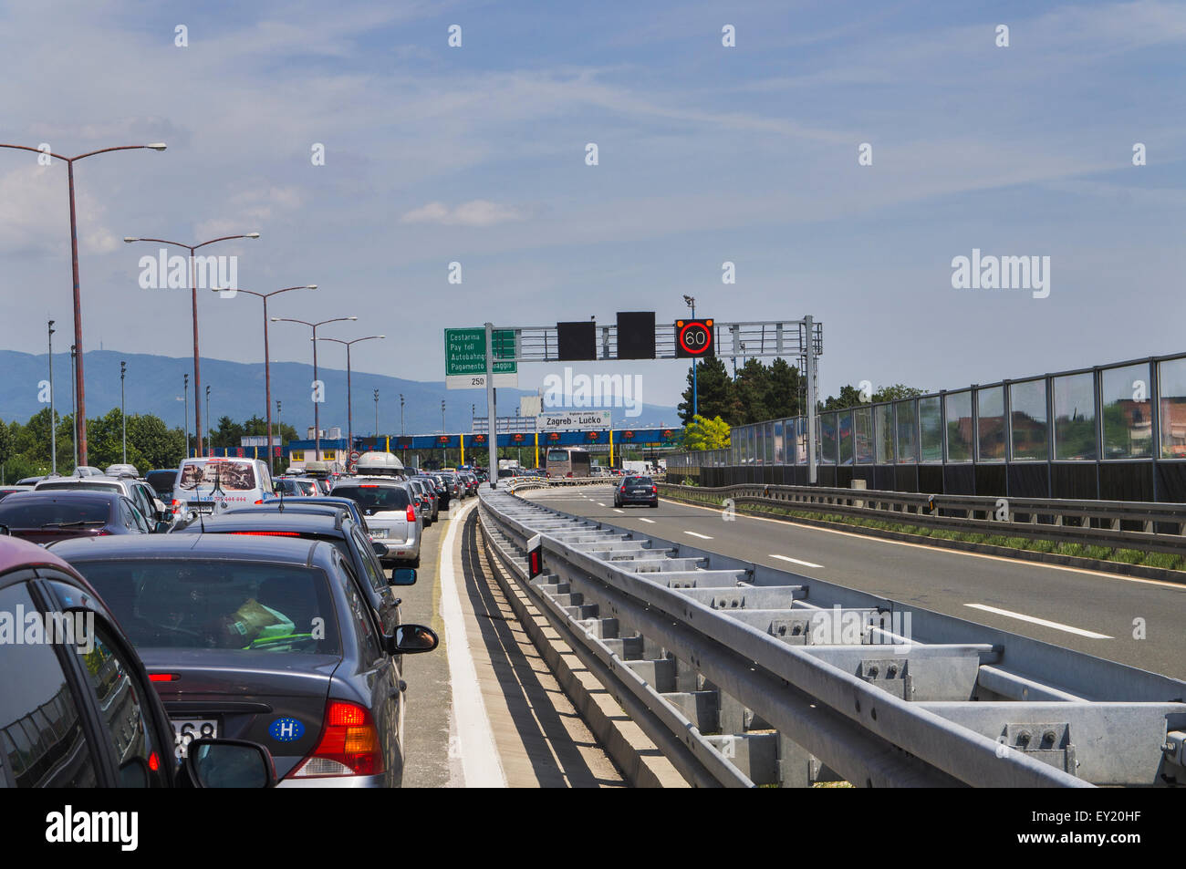 A1 motorway, highway, Zagreb/Lucko, sign Cestarina, Pay Toll ...