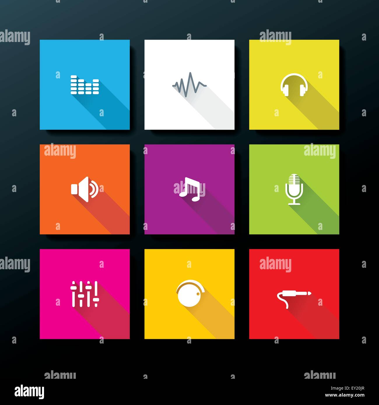Flat audio icon set - vector illustration Stock Vector Image & Art - Alamy