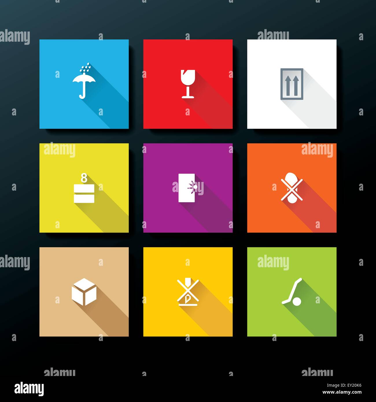 Flat packaging icon set - vector illustration Stock Vector Image & Art ...