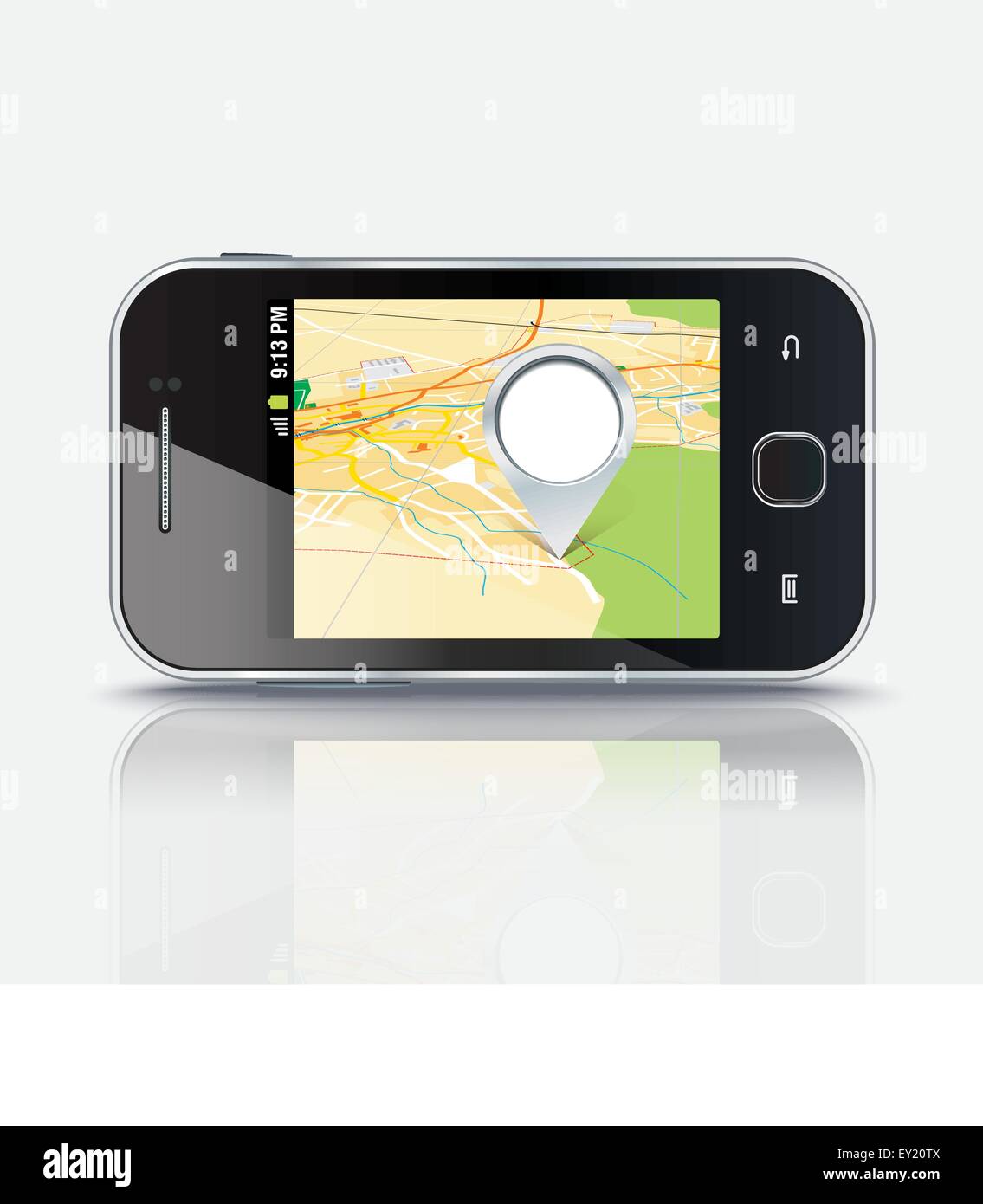 Mobile phone with map and pin, eps 10 - vector illustration Stock ...