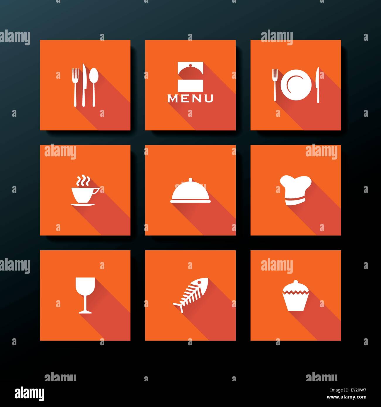 Flat restaurant icon set - vector illustration Stock Vector Image & Art ...