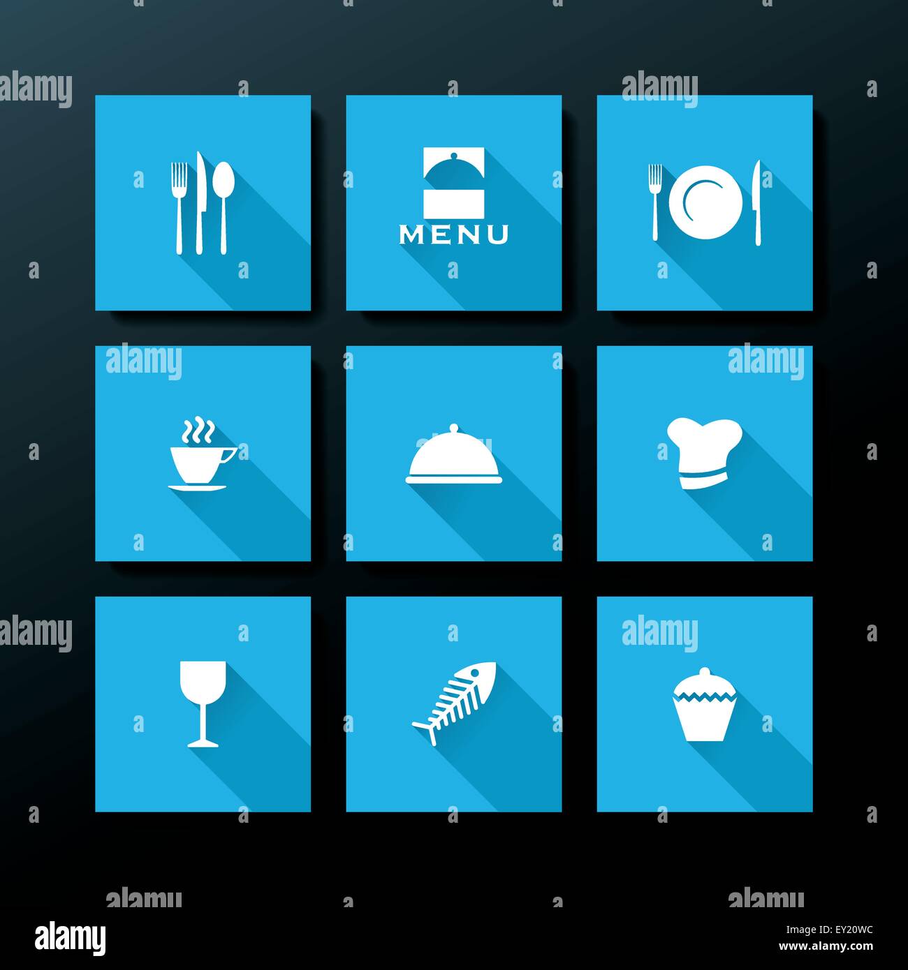 Flat restaurant icon set - vector illustration Stock Vector Image & Art ...