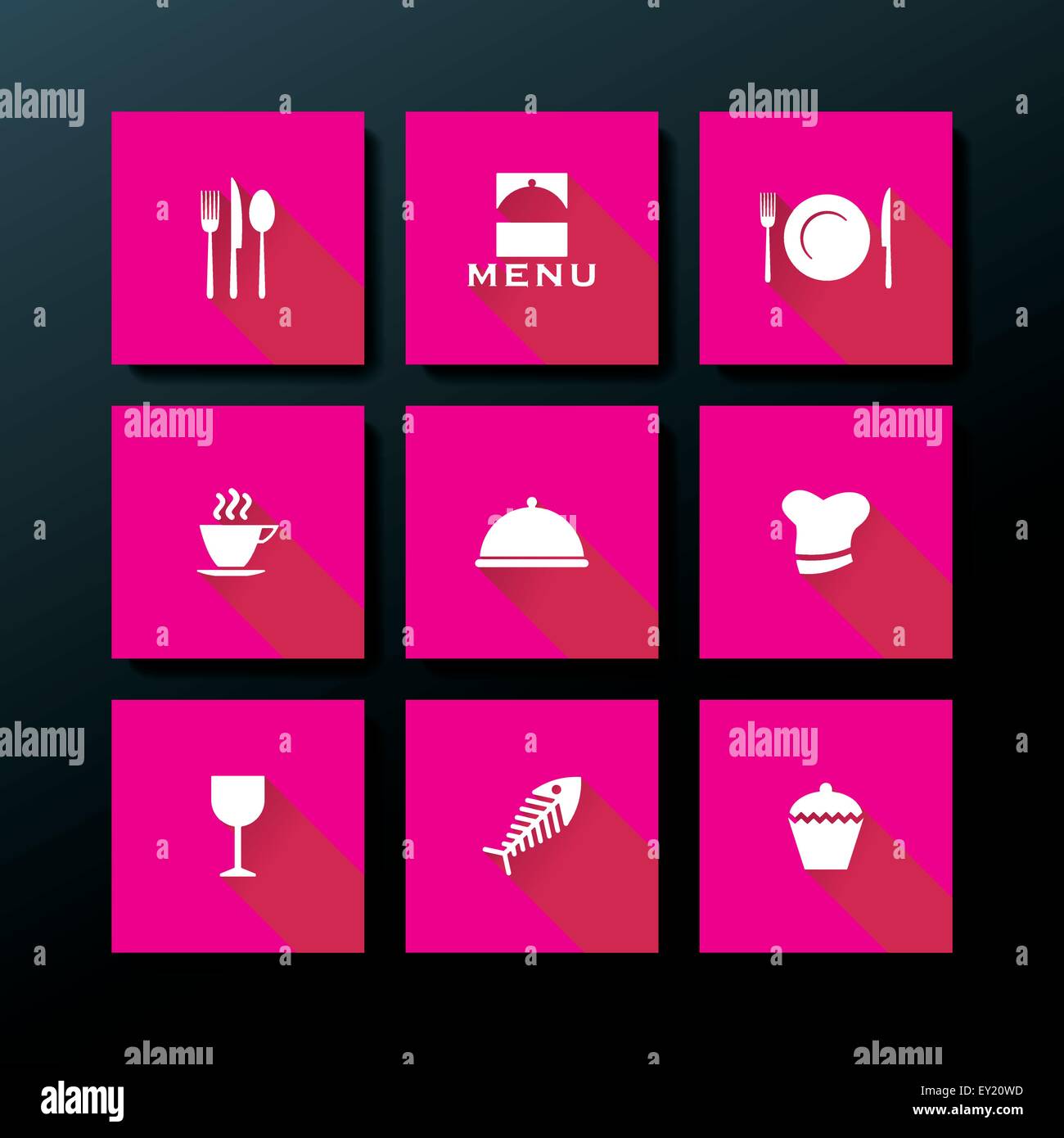 Flat restaurant icon set - vector illustration Stock Vector Image & Art ...