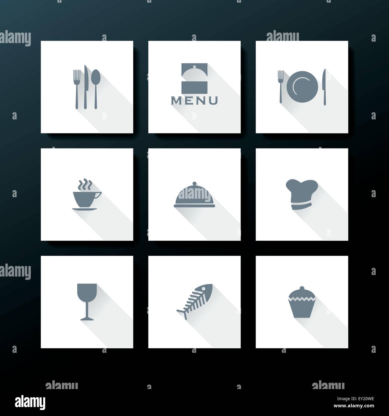 Flat restaurant icon set - vector illustration Stock Vector Image & Art ...