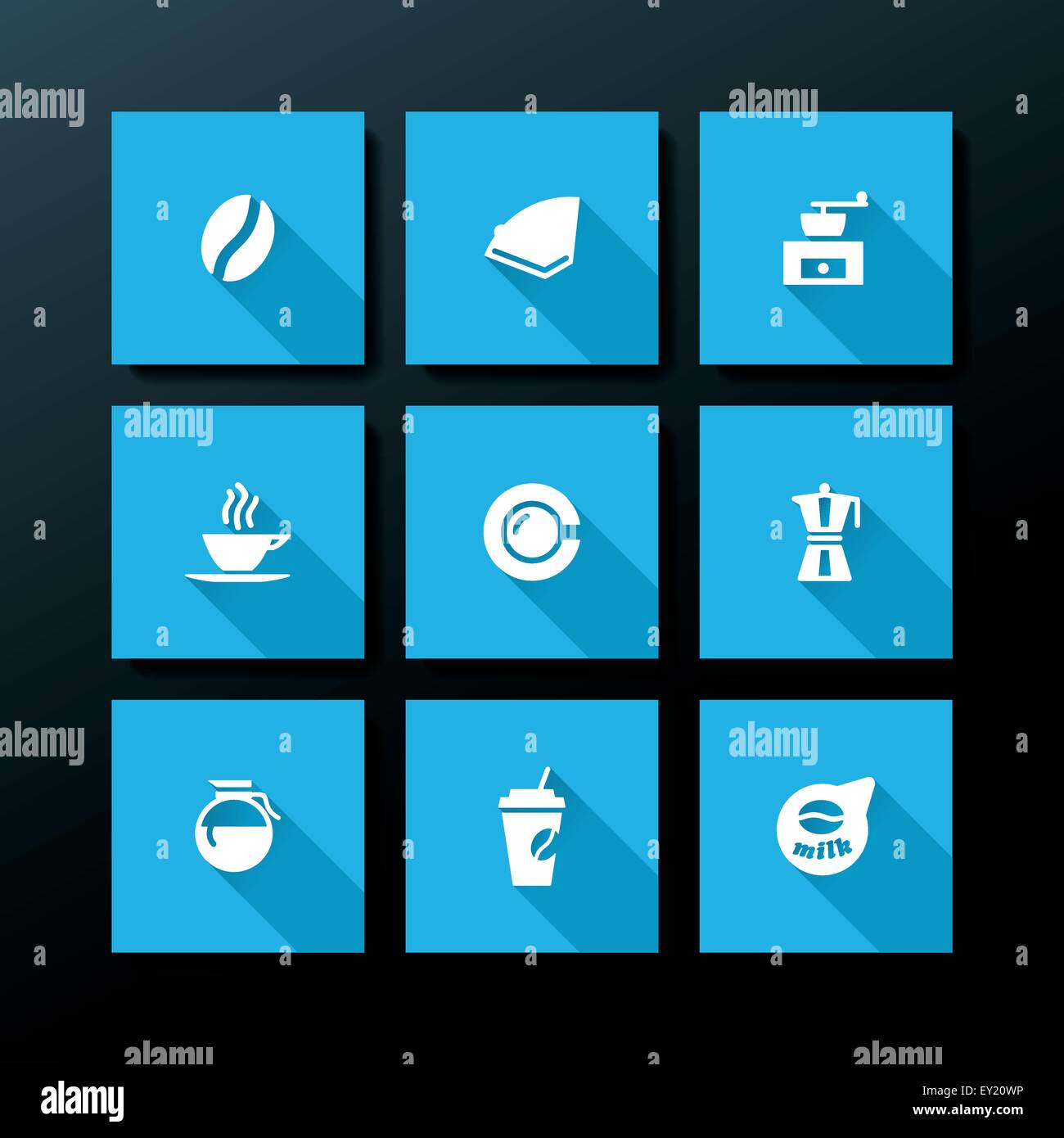 Flat coffee icon set - vector illustration Stock Vector Image & Art - Alamy
