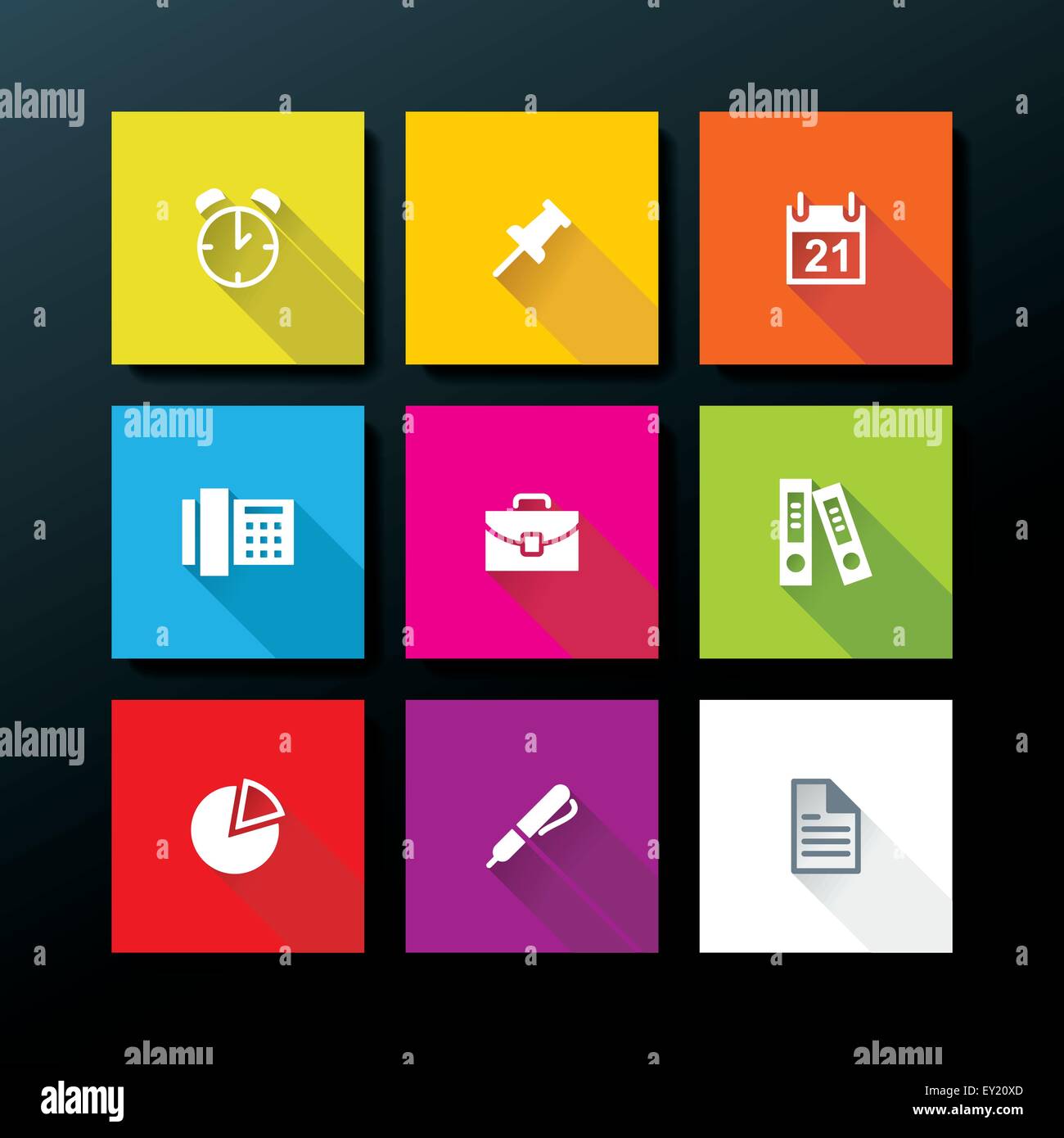 Flat office icon set - vector illustration Stock Vector Image & Art - Alamy