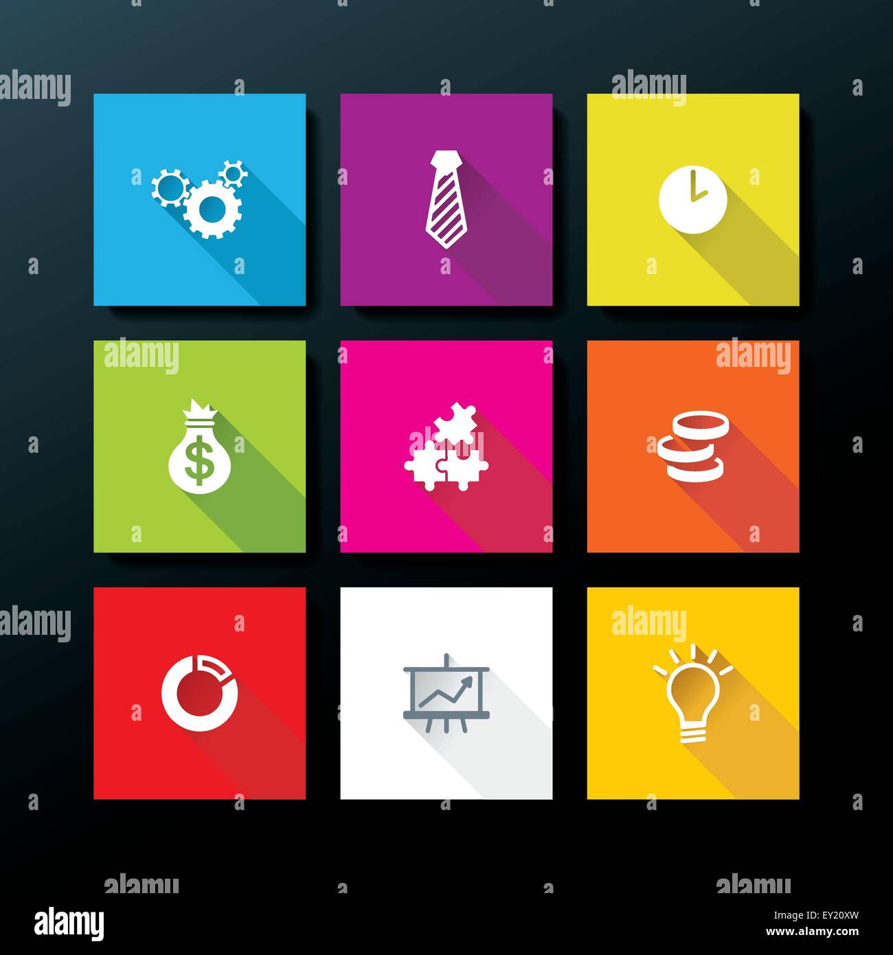 Flat business icon set - vector illustration Stock Vector Image & Art ...